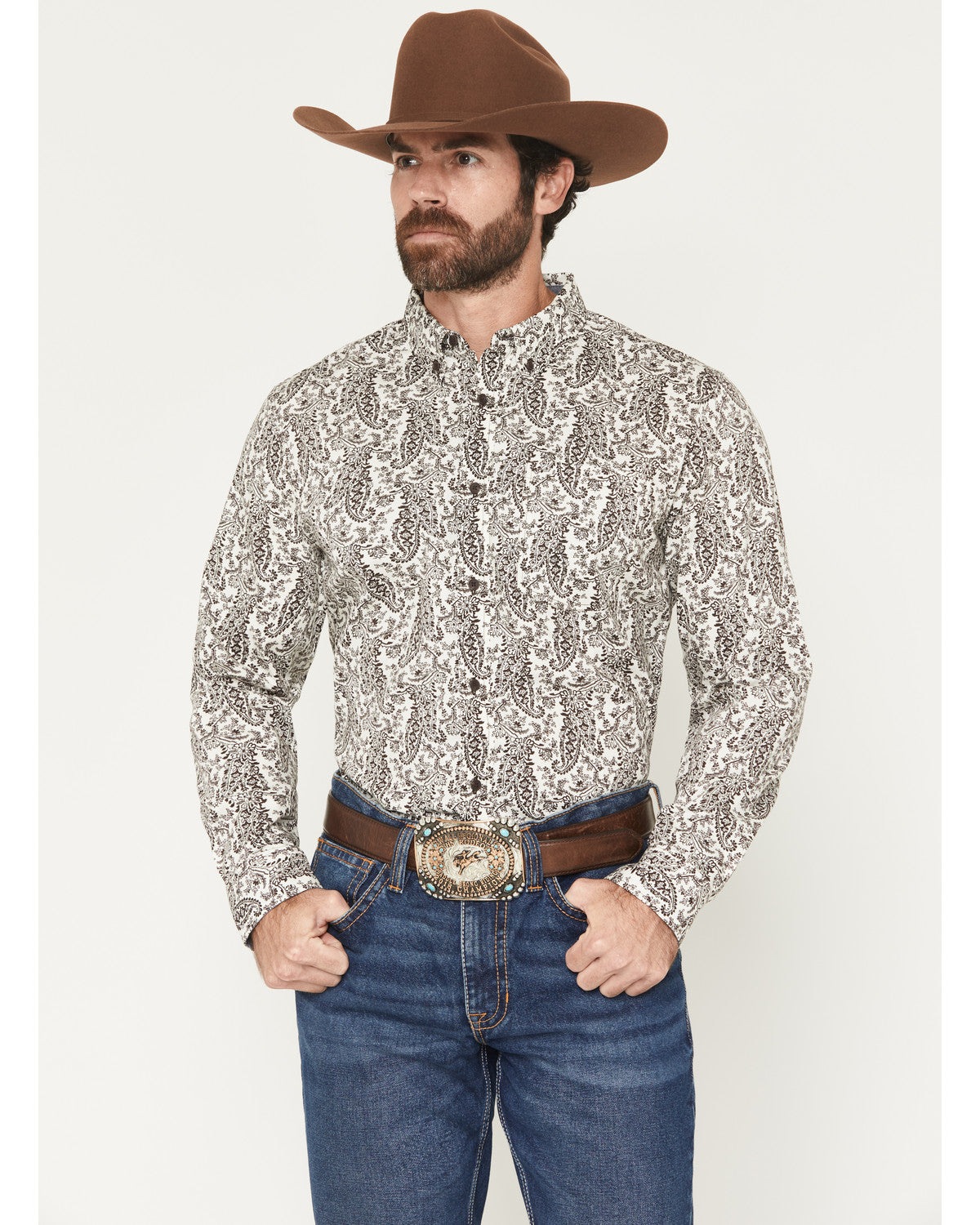 Cody James Men's Dagget 2.0 Paisley Print Long Sleeve Button-Down Stre
