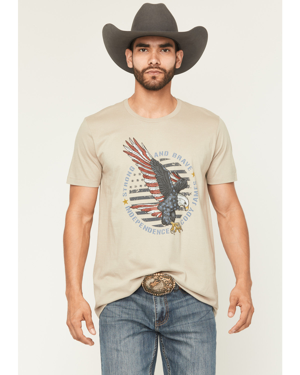 Cody James Men's Strong And Brave Short Sleeve Graphic T-Shirt