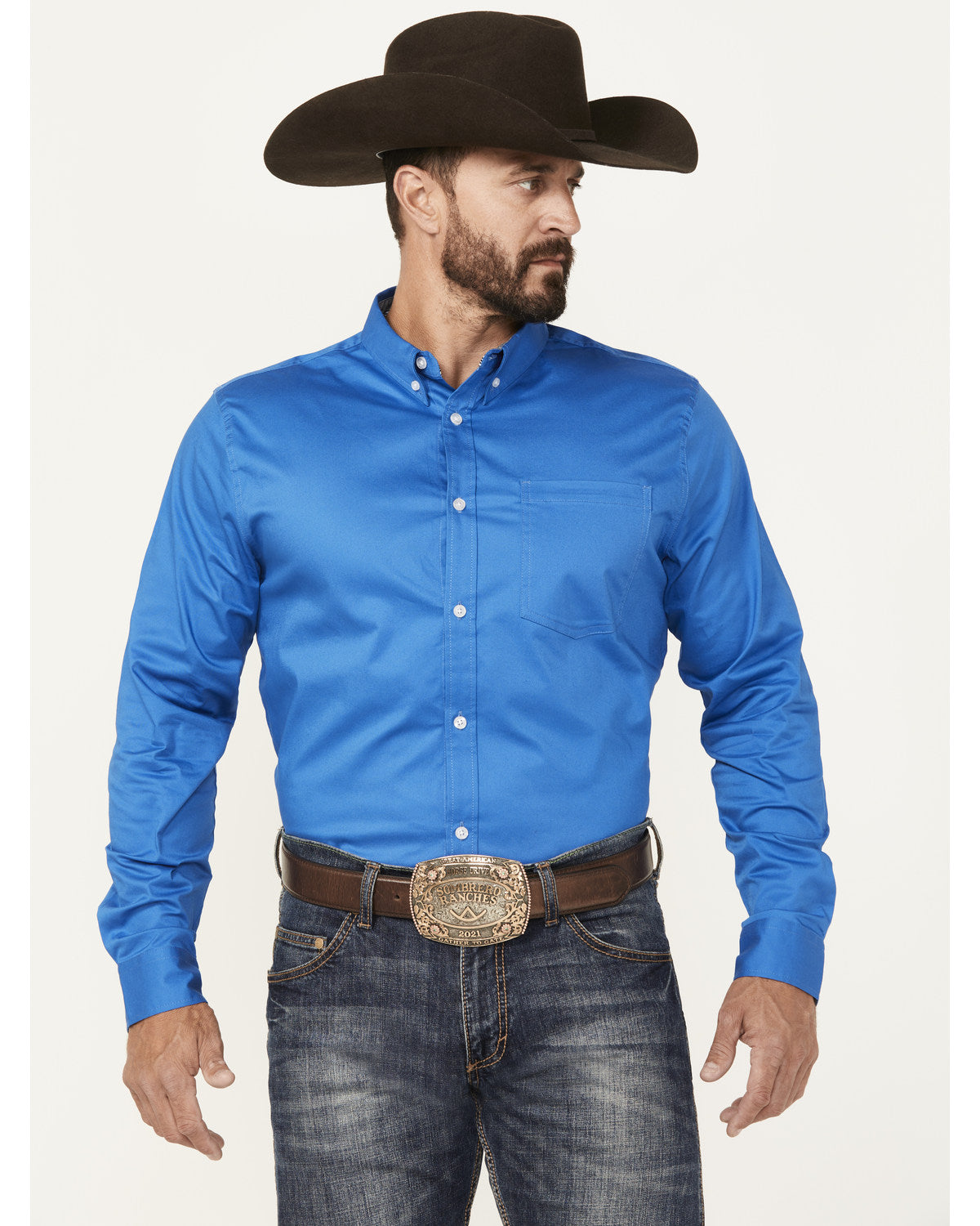 Cody James Men's Basic Twill Long Sleeve Button-Down Performance Weste