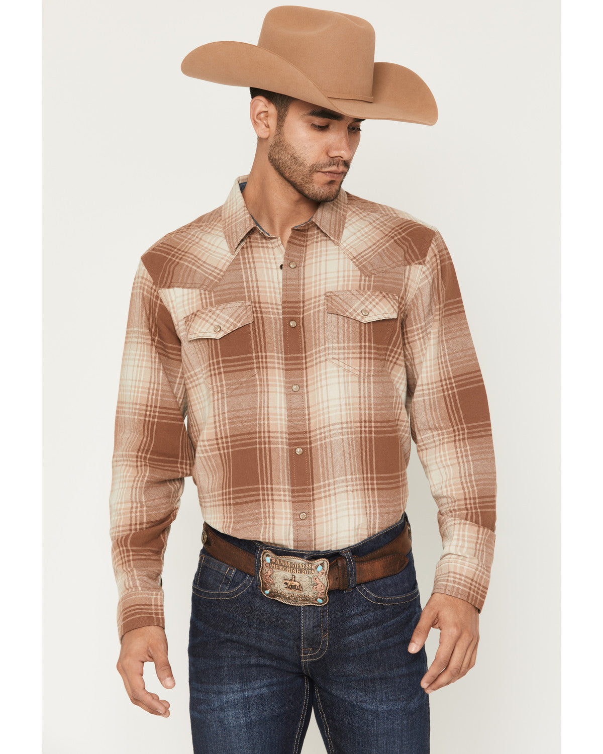 Cody James Men's Smoke Mountain Plaid Print Long Sleeve Snap Flannel S