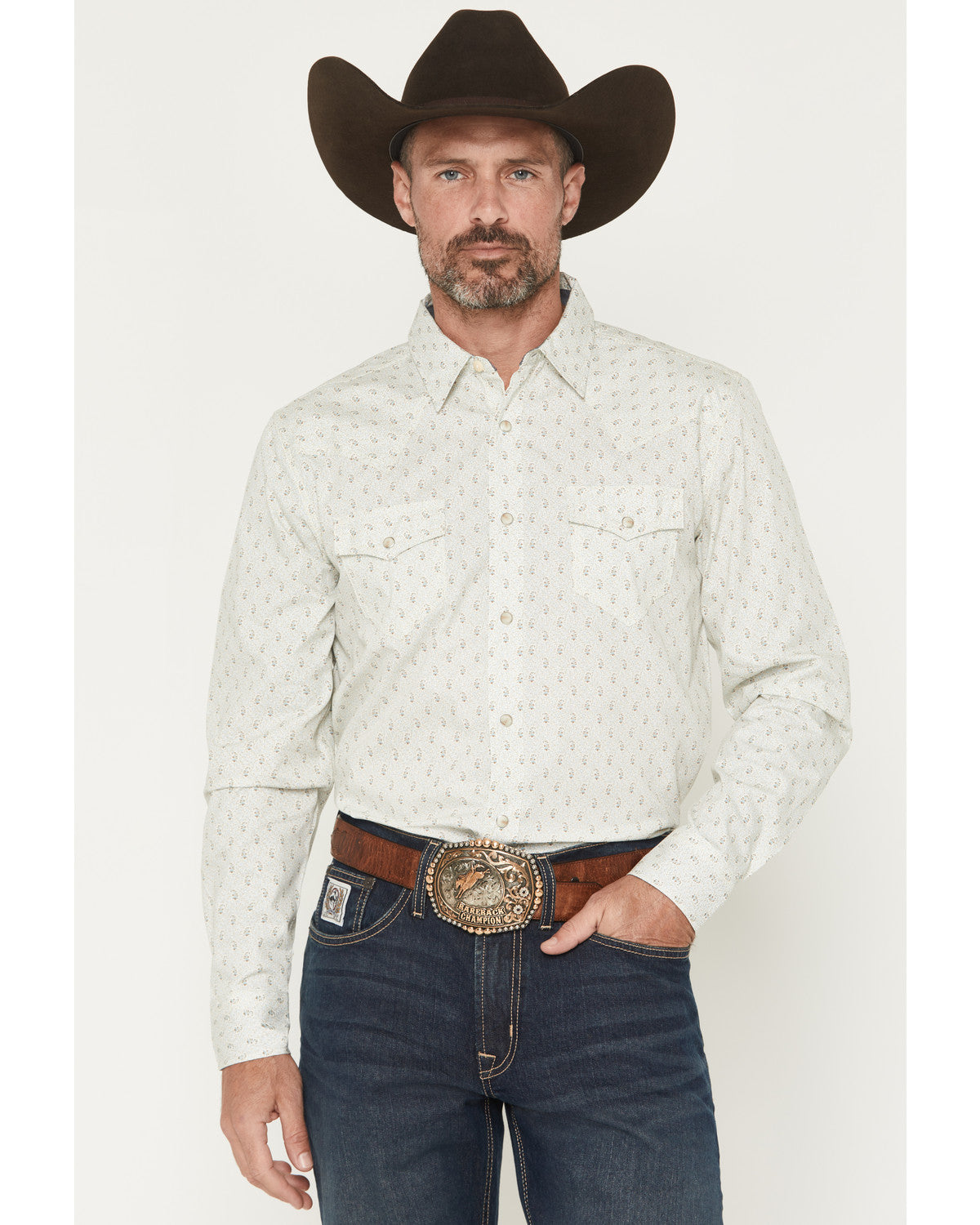 Cody James Men's Rocky Range Paisley Print Long Sleeve Snap Western Sh