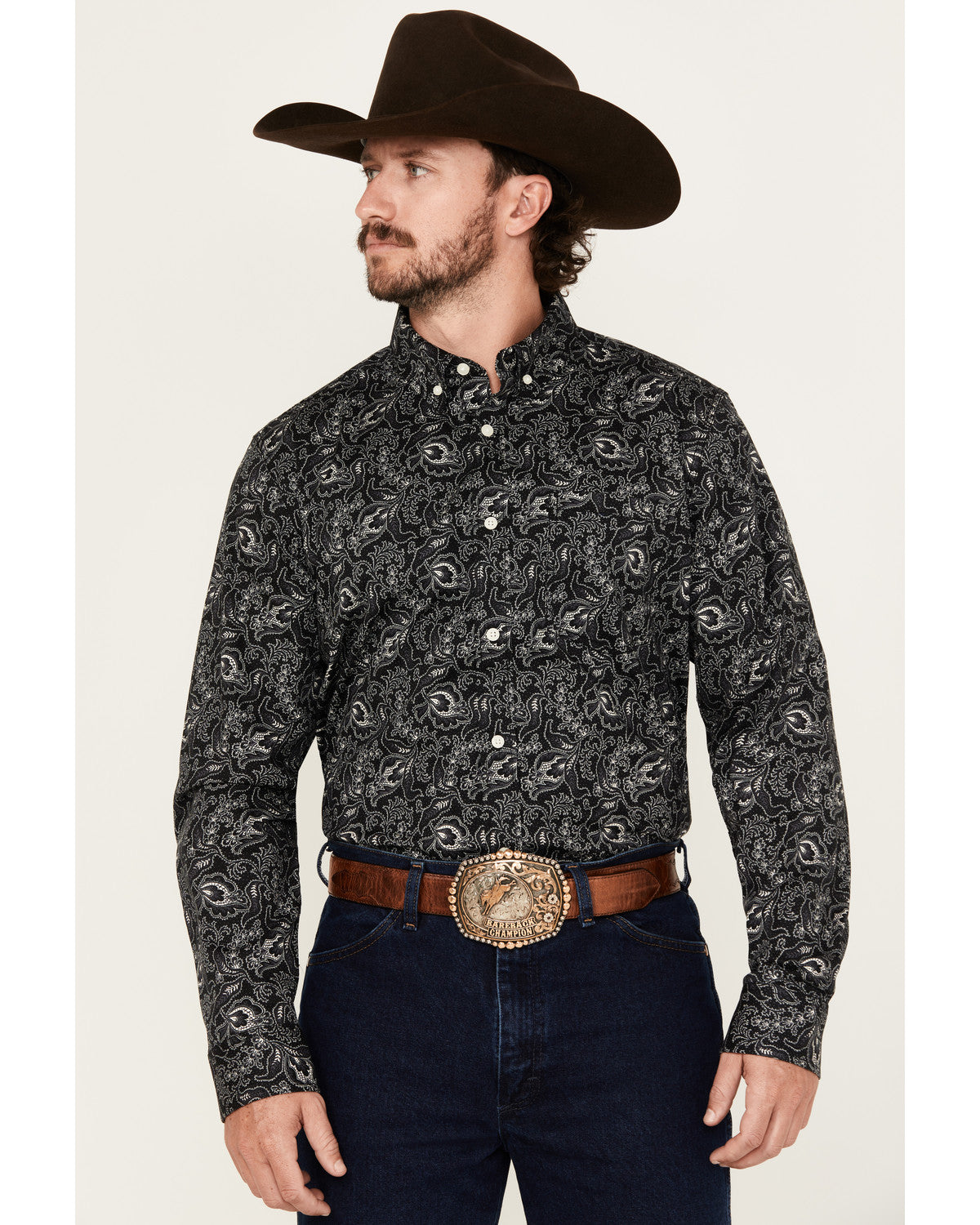 Cody James Men's Parker Paisley Print Long Sleeve Button-Down Stretch